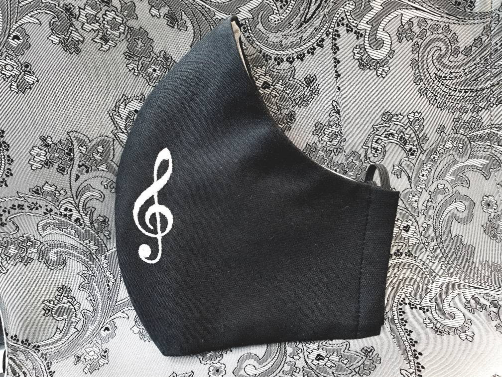 Custom Made Face Mask Treble Clef Embroidered Unisex - Etsy