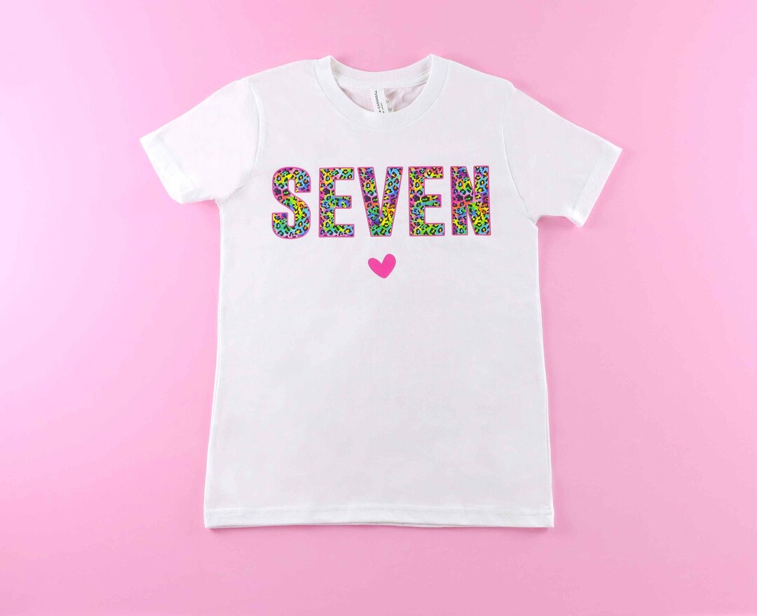 Seven Birthday Shirt Girl, 7th Birthday Shirt, Turning 7 Shirt, Seven ...