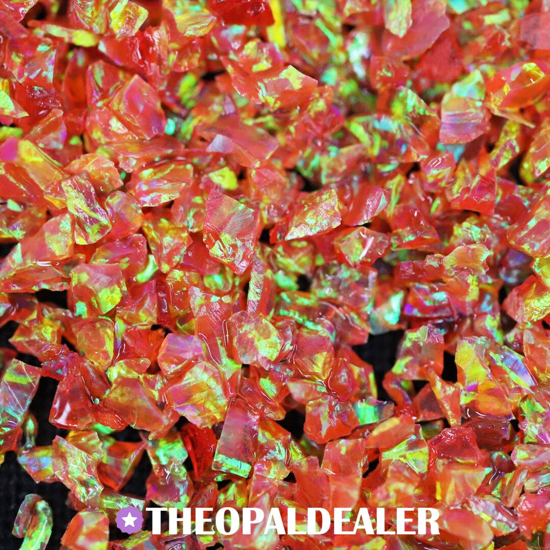 Nectar Crushed Opal for Inlay, Orange Opal Inlay Material - Jewelry ...