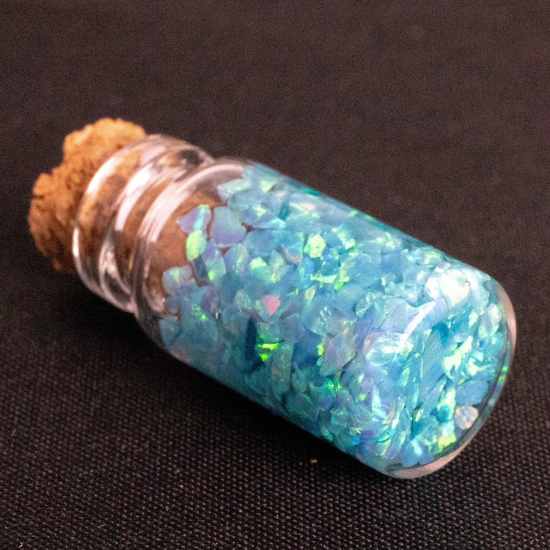 Turquoise Crushed Opal Mini Glass Vial for Inlay Projects & Jewelry ...