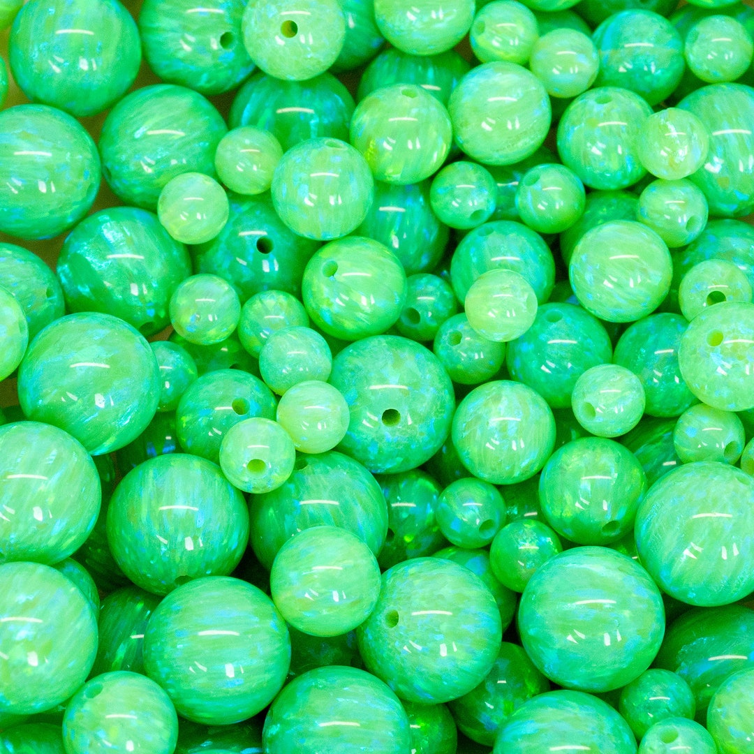 Nuclear Green Opal Beads, 3mm/4mm/6mm/8mm Opal Beads, 1mm Fully Drilled ...