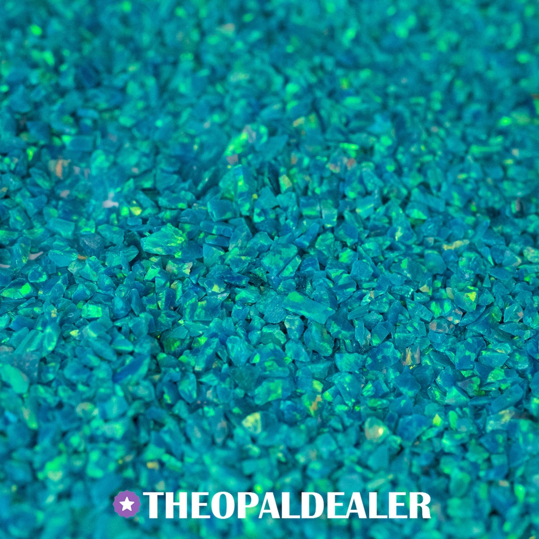 Lagoon Crushed Opal for Inlay, Teal Opal Inlay Material Jewelry Making ...