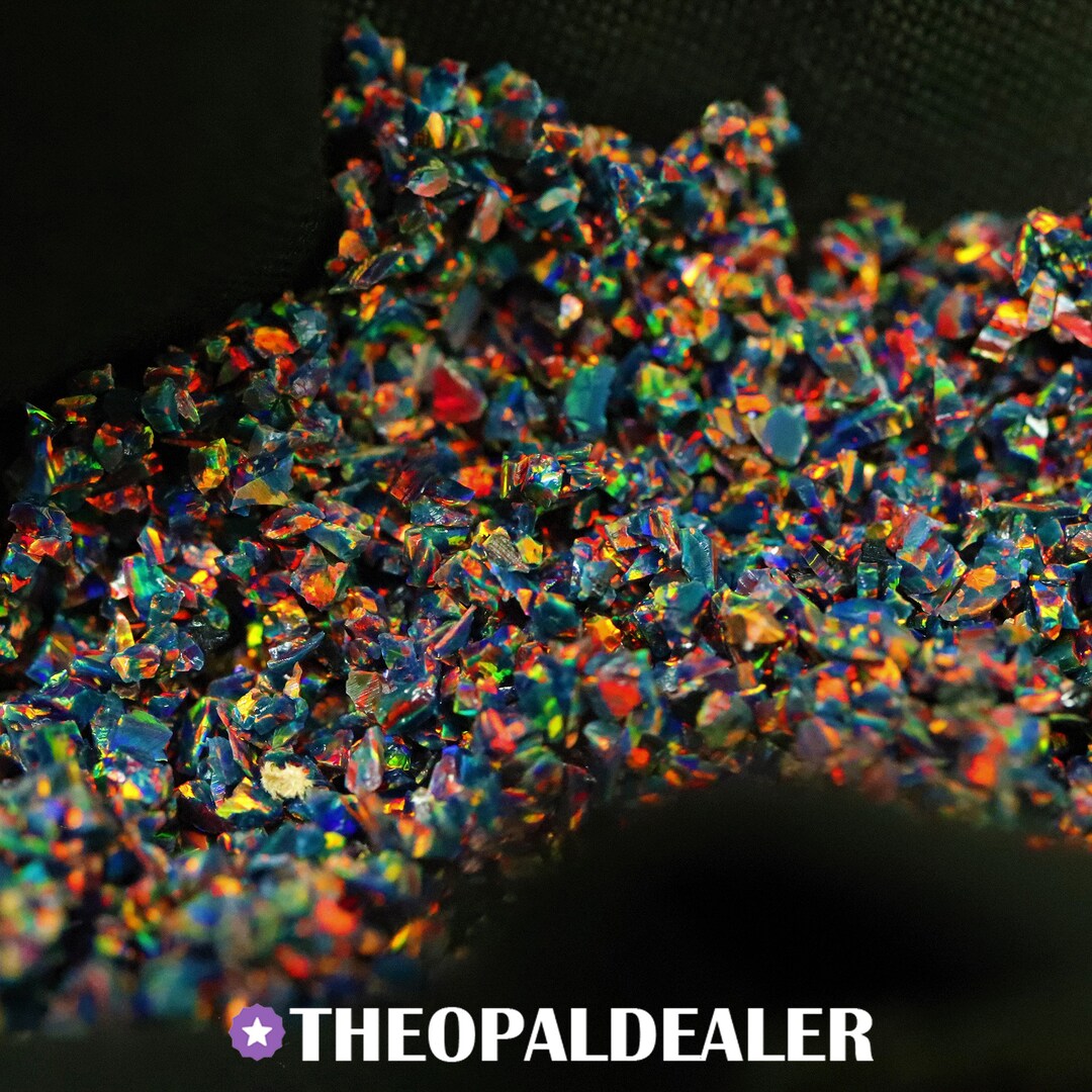 Black Fire Crushed Opal for Inlay, Black Opal Inlay Material Jewelry ...