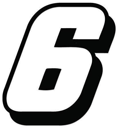 Number 6 Nascar Indy Vinyl Decal Car Window Lap Sticker - Etsy