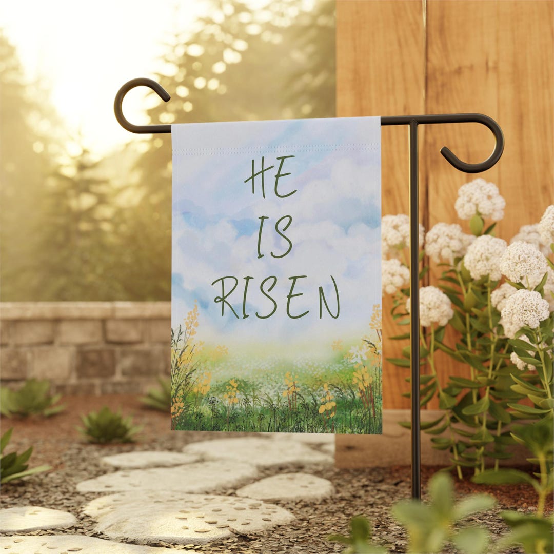 He is Risen Garden Flag, Easter Flag, Christian Garden Flags - Etsy