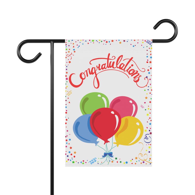 Congratulations Garden Flag Colorful - Etsy