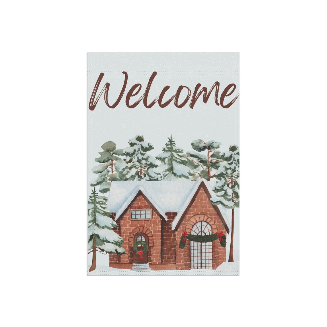 Welcome Cabin Winter Garden Flag - Etsy