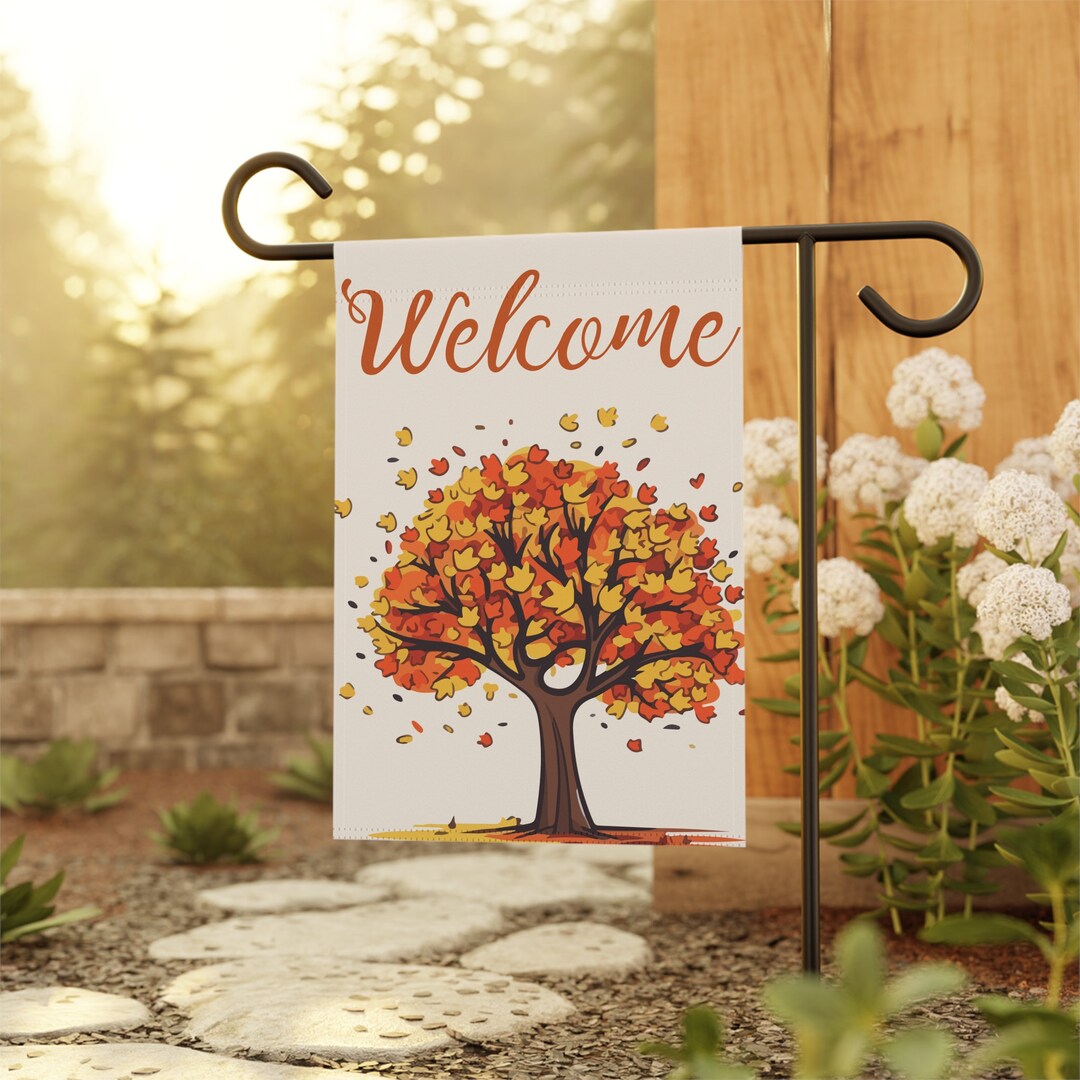 Fall Welcome Flag - Etsy