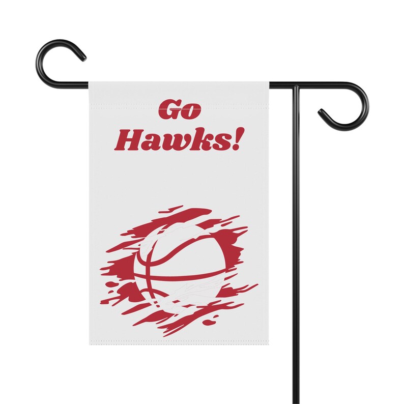Hawks Team Basketball Garden Flag - Etsy
