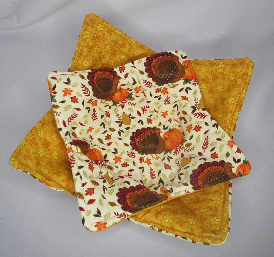Bowl Cozy Soup Bowl Cozy Pot Holder Fabric Bowl Cozy Microwavable Bowl ...