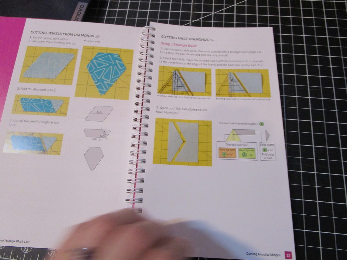 The Quick & Easy Triangle Block Tool Book-spiral-bound Handy Reference ...