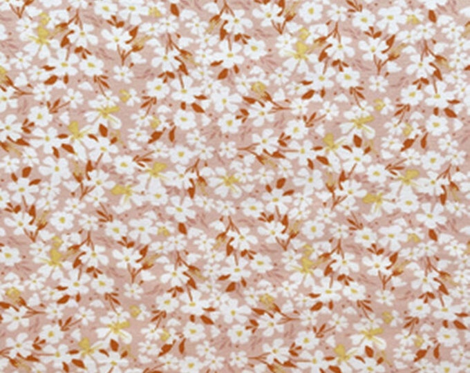 Double Brush Knit Fabric Light Teal Mini Daisy Double Brush Spandex ...