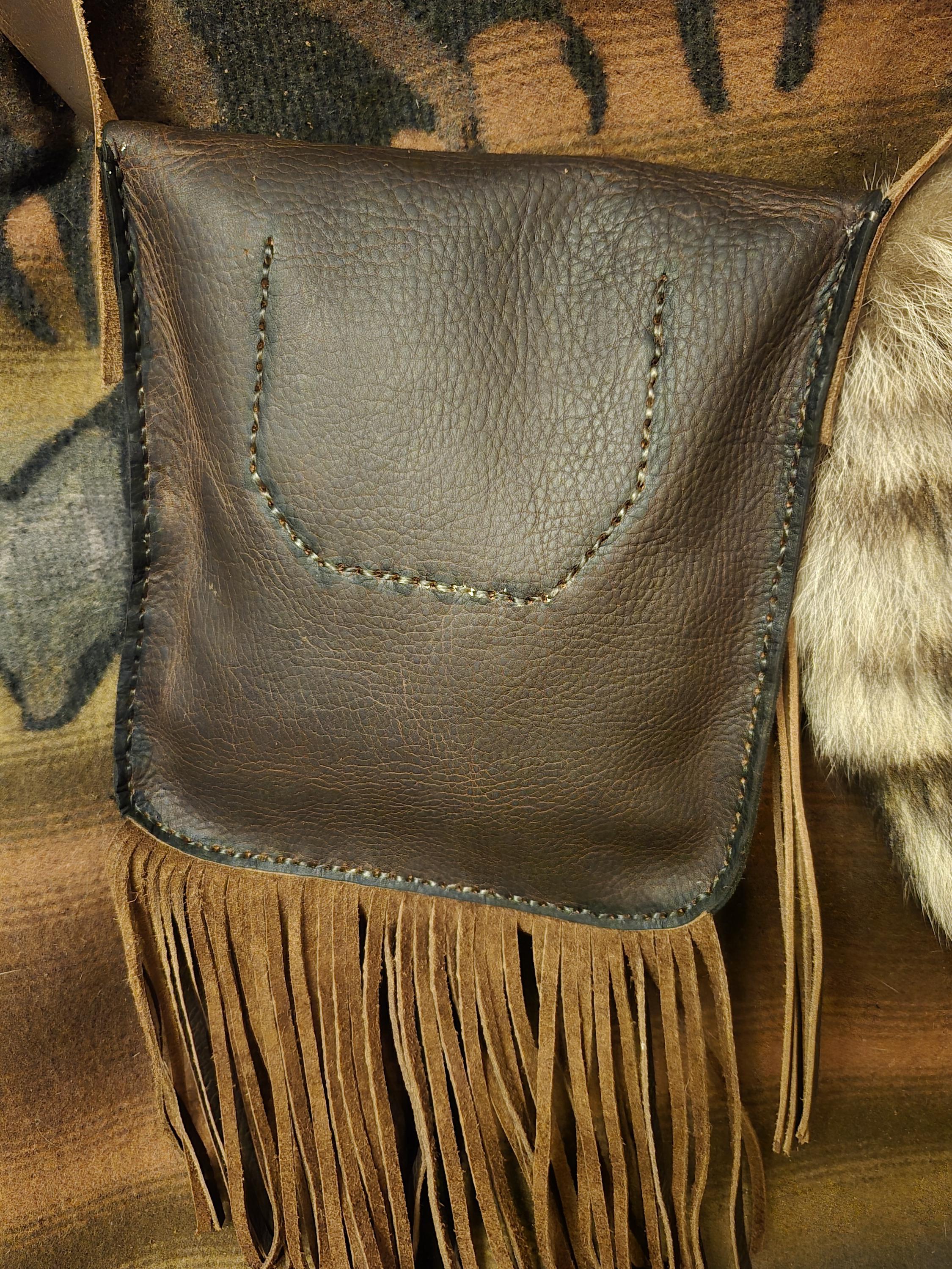 Mountain Man Beaver Tail Fringed Possibles Bag W/ Moose Tooth & Raccoon ...