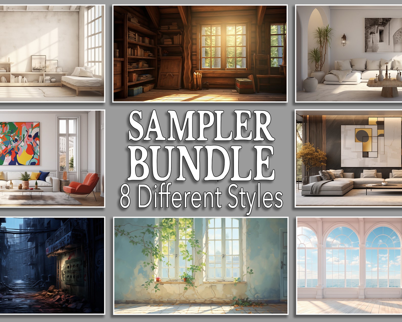 8 Zoom Backgrounds Sampler Bundle | Zoom Background Office | Zoom ...