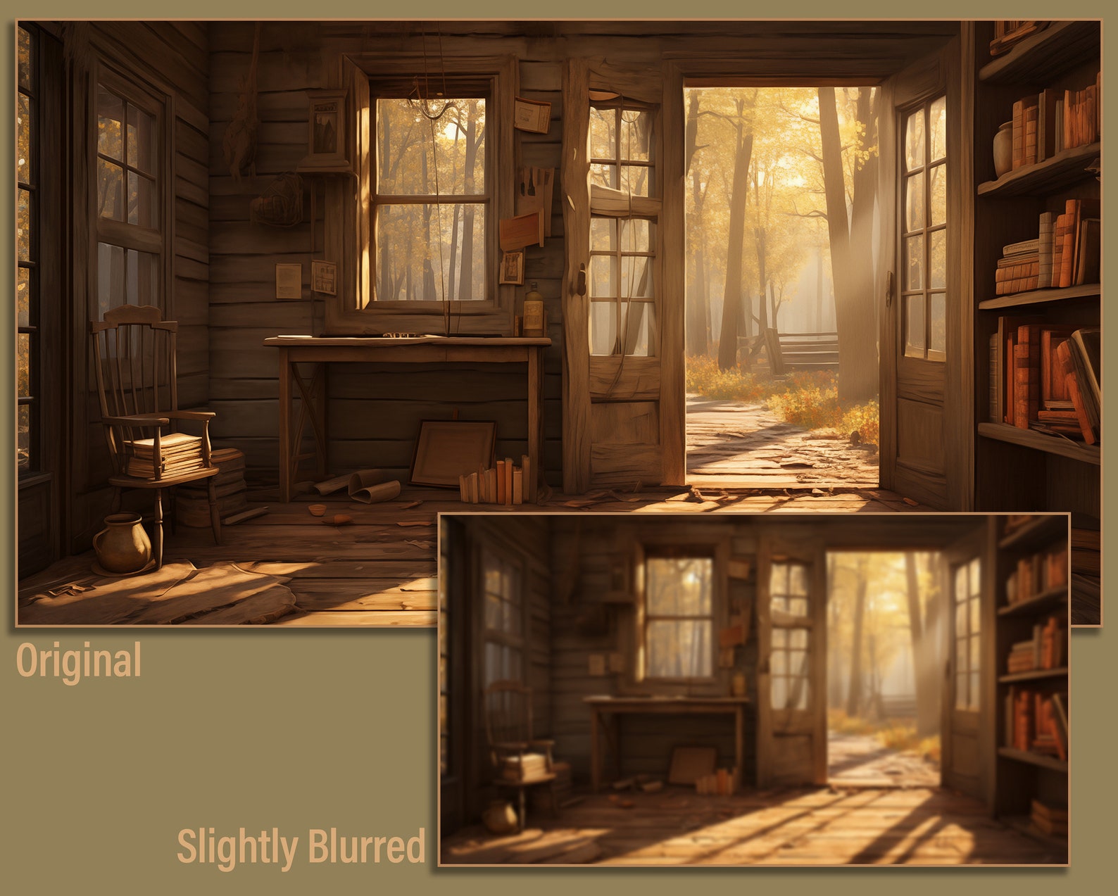 8 Rustic Cabins Backgrounds | Zoom Background Office | Zoom Background ...