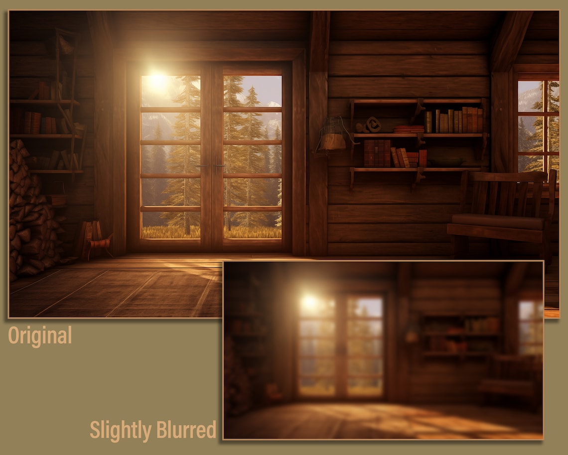 8 Rustic Cabins Backgrounds | Zoom Background Office | Zoom Background ...