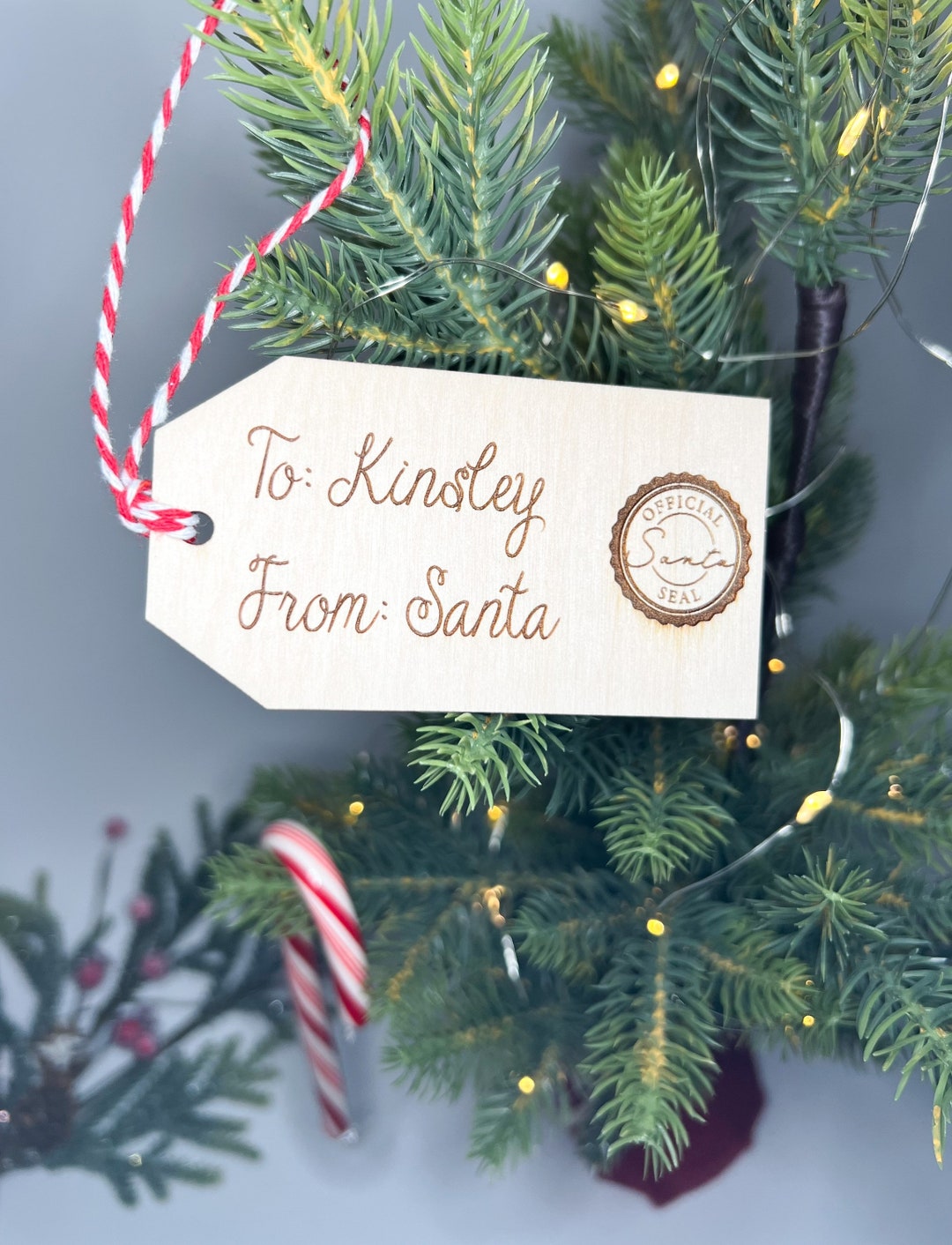 Personalized Santa Gift Tags Wood Santa Tags Boho Christmas Wooden ...