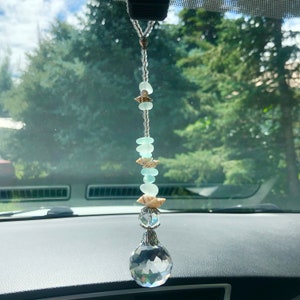 Sea Glass and Seashell Suncatcher for Car - Etsy