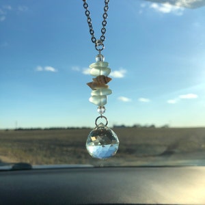 Seashell and Sea Glass Car Charm - Car Suncatcher - Etsy