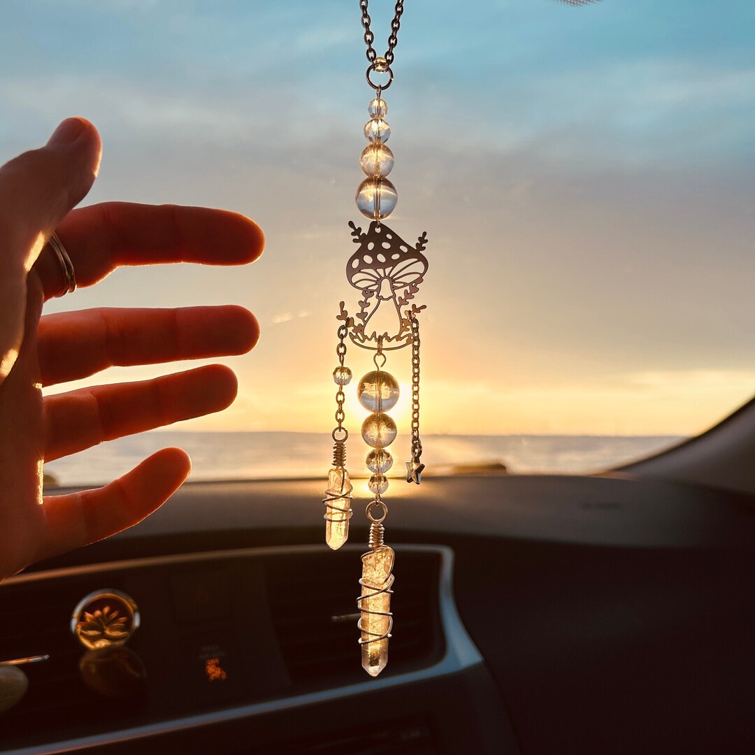 Heal and Restore Intention Crystal Car Charm -magical Mushroom and ...