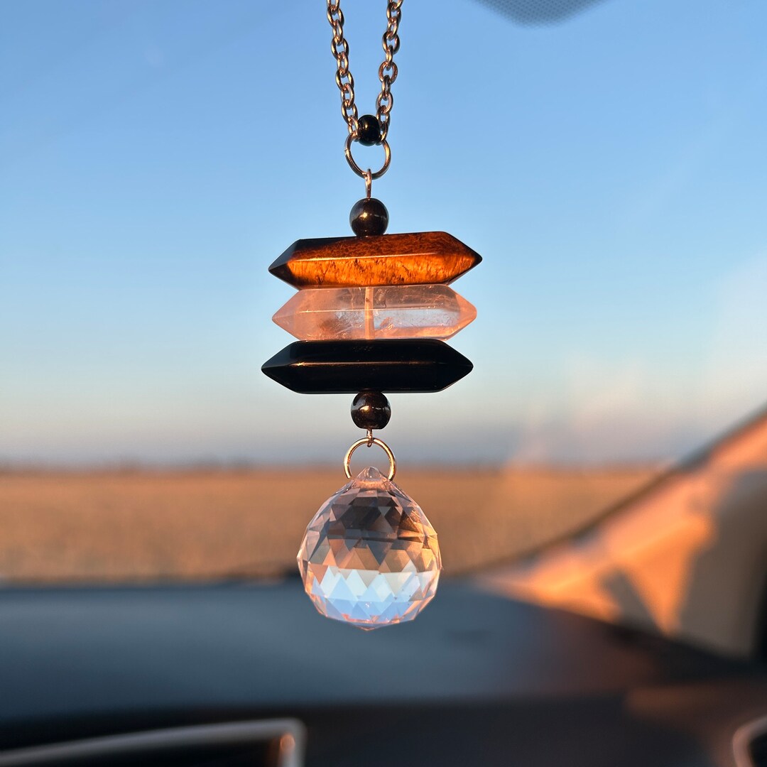 Travel Protection Intention Crystal Car Charm - 4 Crystal Protection ...