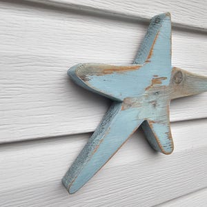 Distressed Wood Starfish Sign Small Wall Art Starfish Sign Beach ...