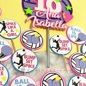 Volleyball Cake Topper || Volleyball Cupcake Toppers || Volleyball Girl ...