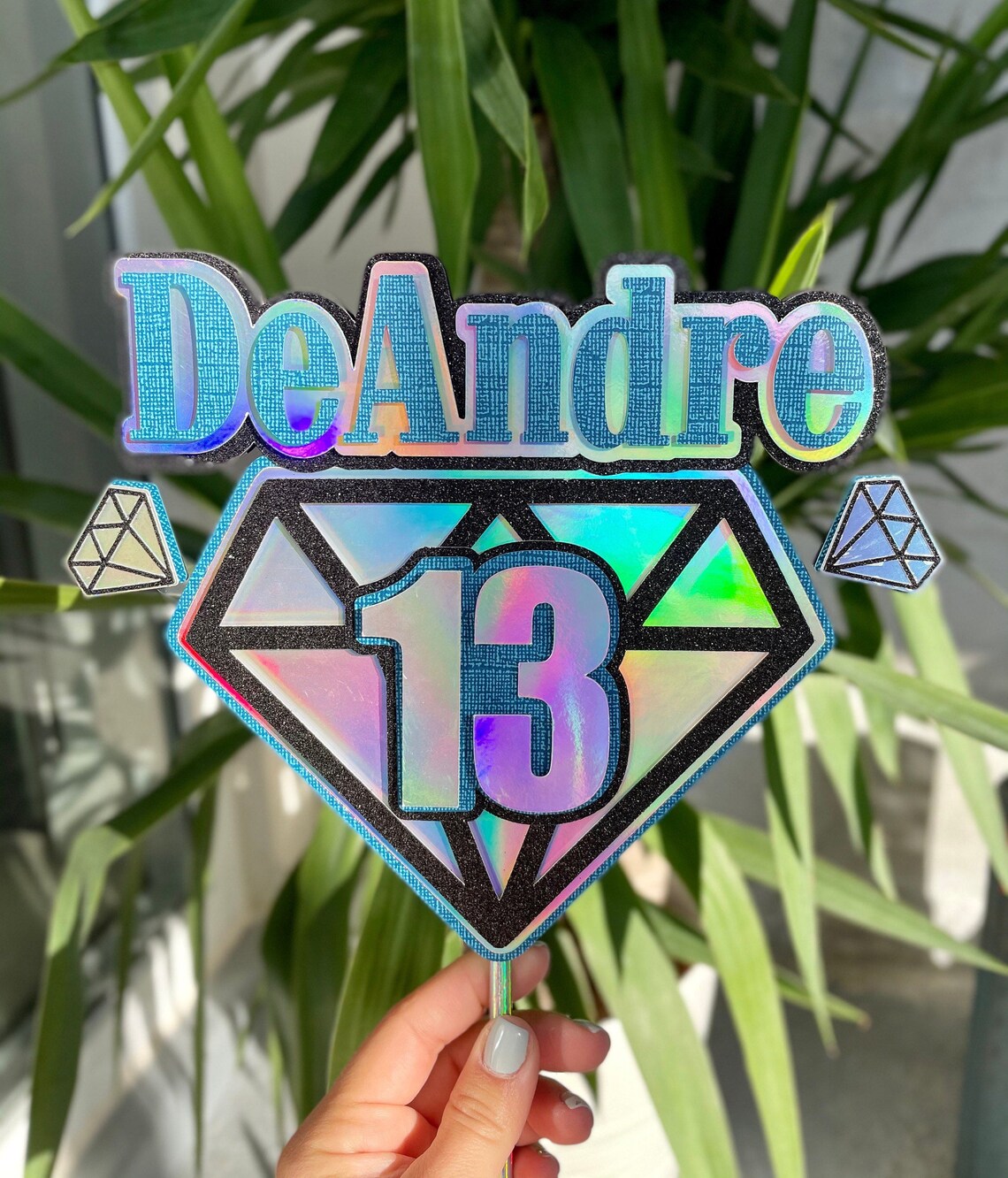 Personalized Denim and Diamonds Cake Topper Denim and - Etsy