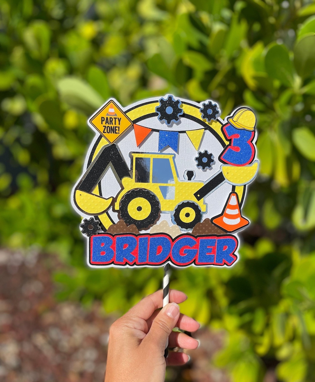 Excavator Cake Topper / Construcción Cake Topper / Excavadora Birthday ...