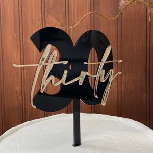 30th Birthday Cake Topper: Two-tone Acrylic Number - Etsy