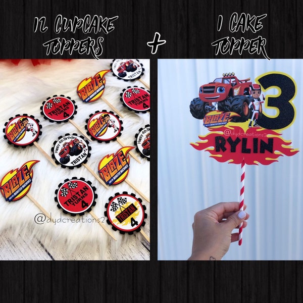 Blaze and Monster Machines Cupcake Toppers - Etsy