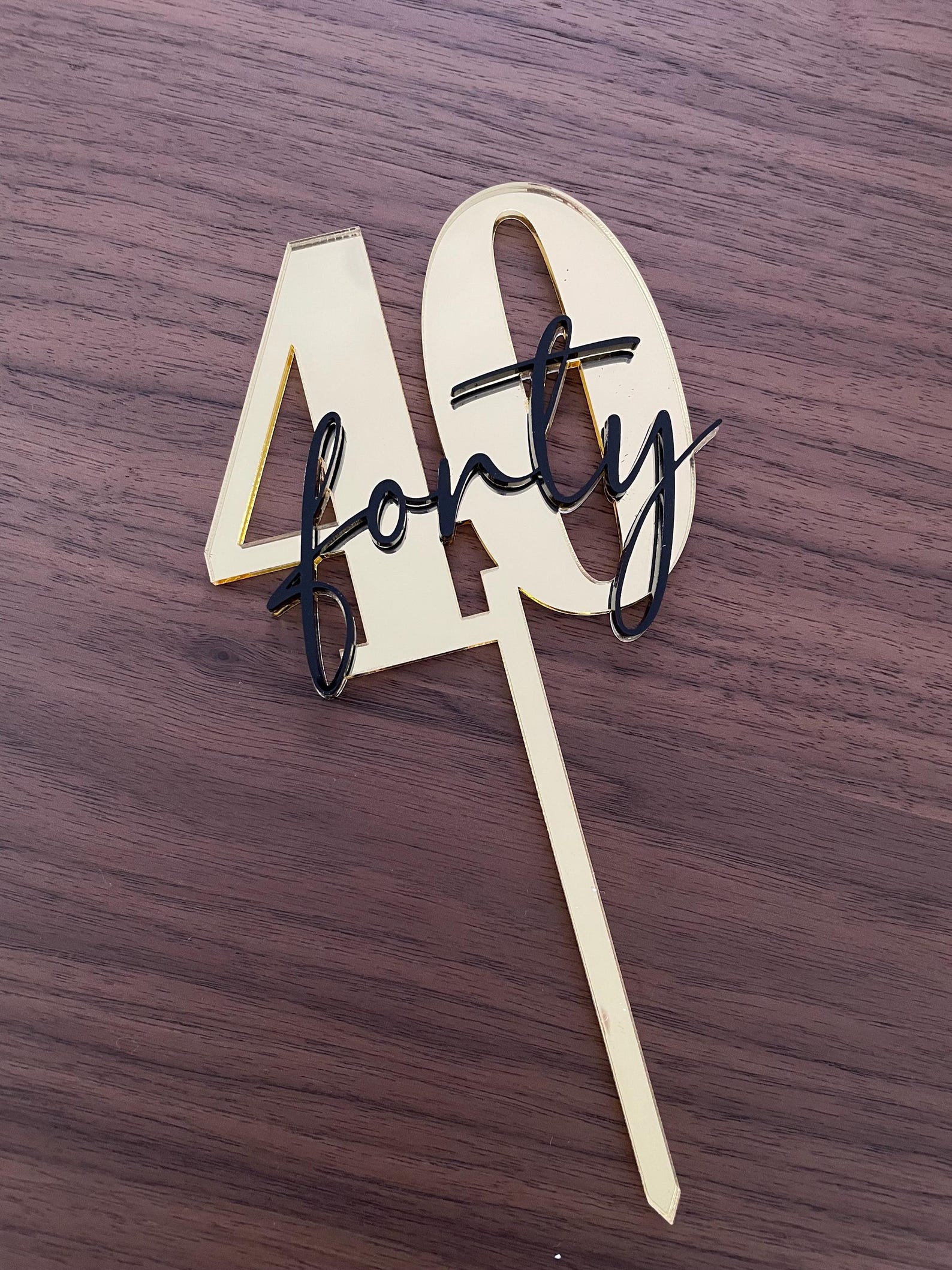 Forty Cake Topper 40 Birthday Cake Topper Custom Age Cake Topper for ...