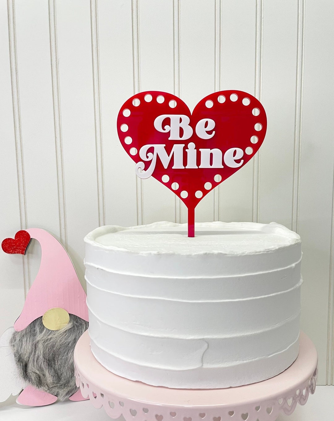 Be Mine Acrylic Cake Topper | Valentines Day Cake Topper | Heart Cake ...