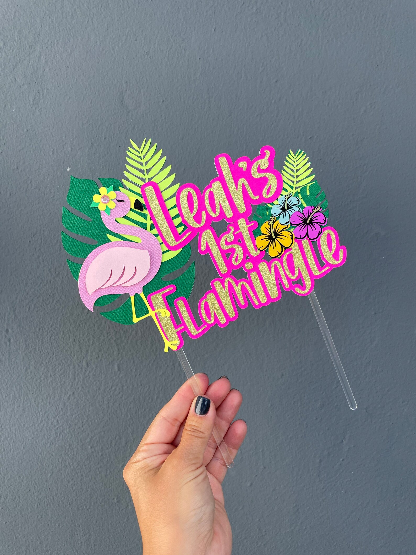 Flamingo Cake Topper Flamingle Party Decor Flamingo - Etsy