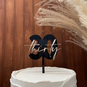 30th Birthday Cake Topper: Two-tone Acrylic Number - Etsy