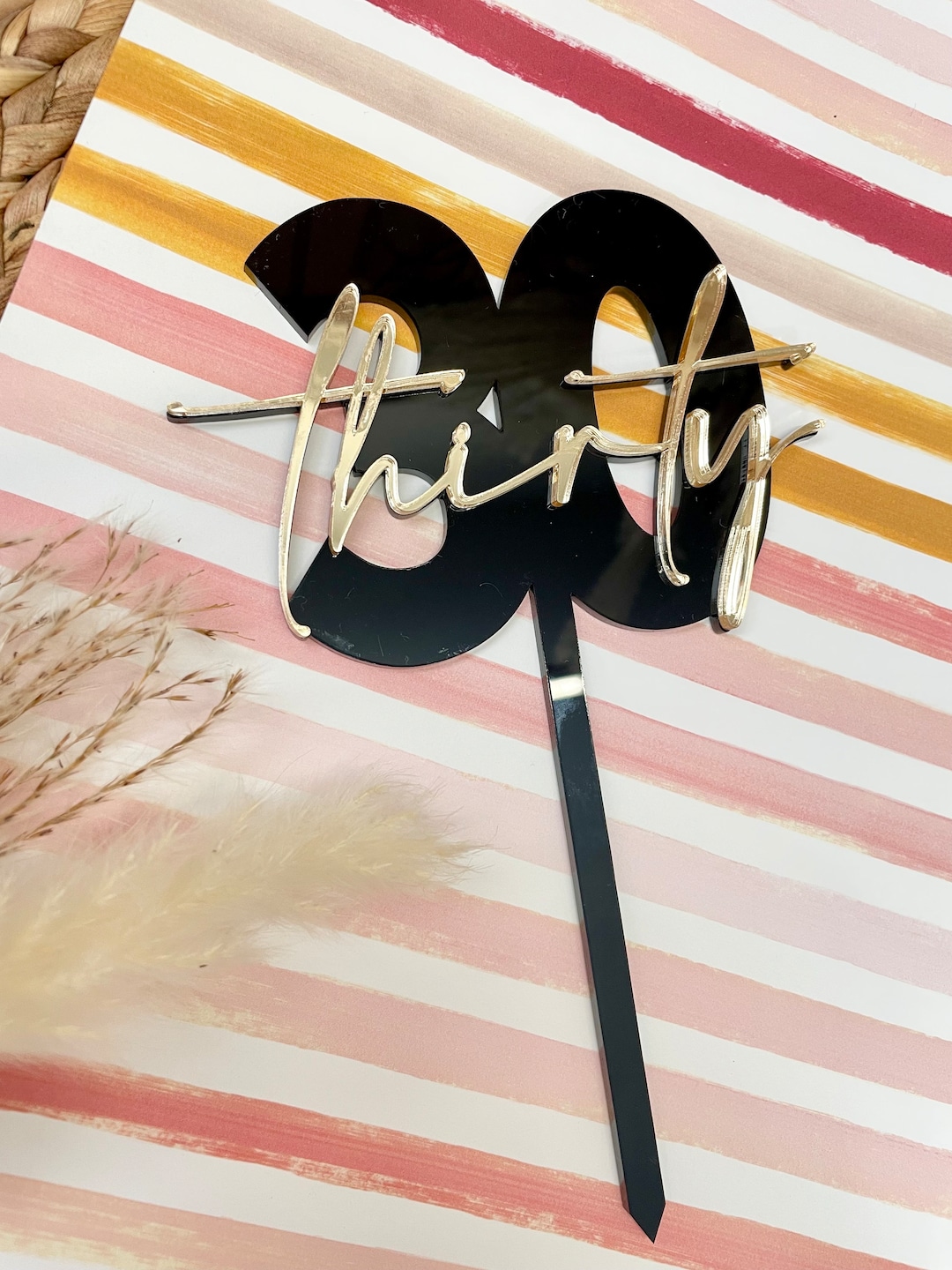 Thirty Cake Topper | 30 Birthday Cake Topper | Custom Age Cake Topper ...