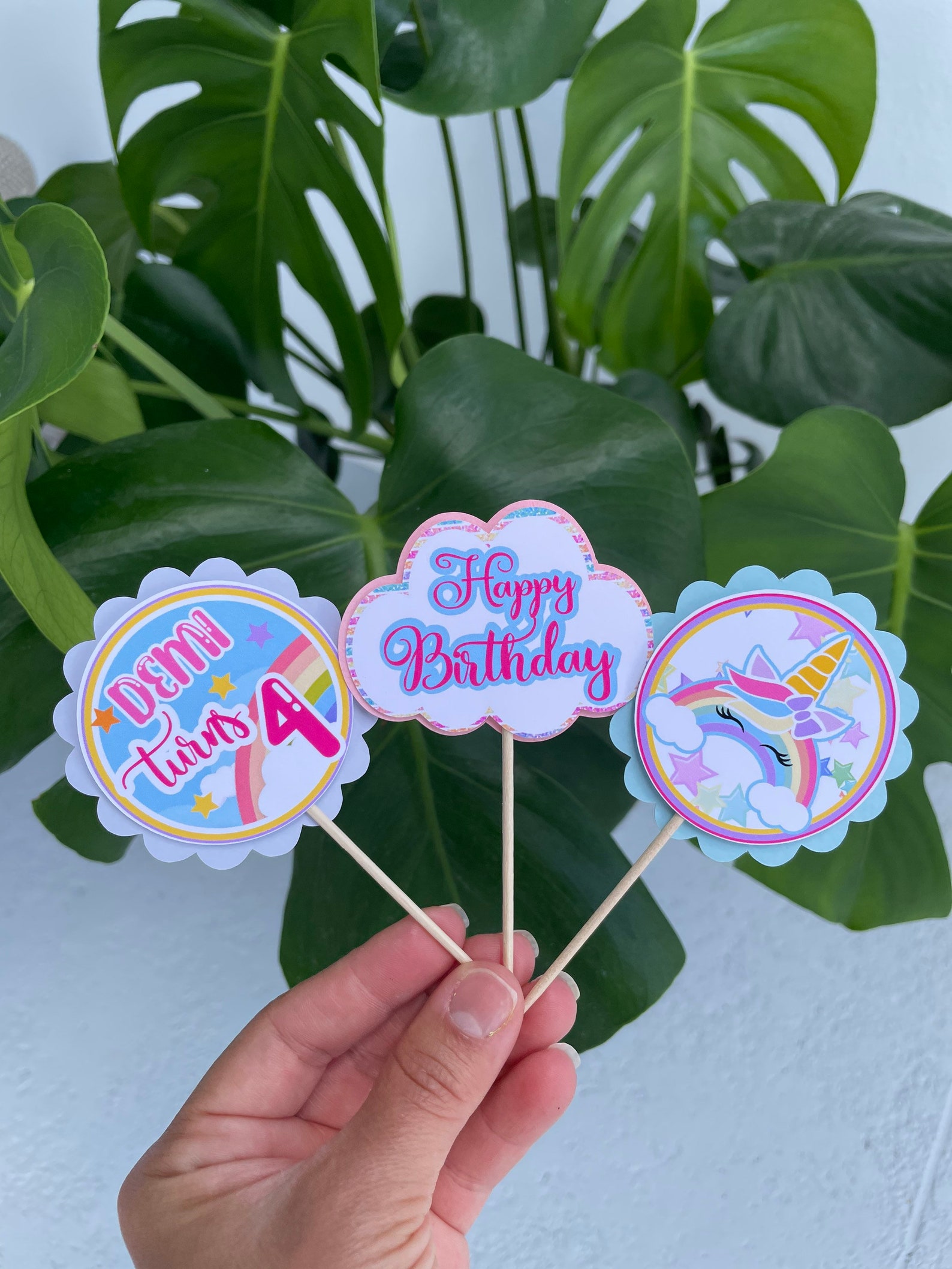 Unicorn Cake Topper Unicorn Cupcake Toppers Unicorn Etsy