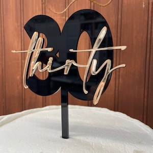 30th Birthday Cake Topper: Two-tone Acrylic Number - Etsy