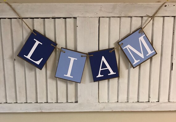 Baby Boy Personalized Name Banner Distressed Farmhouse Shower | Etsy