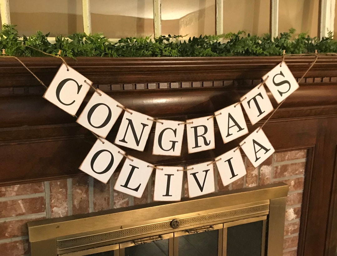 Graduation Congrats Banner Bundle Personalized Sign Bunting Garland ...