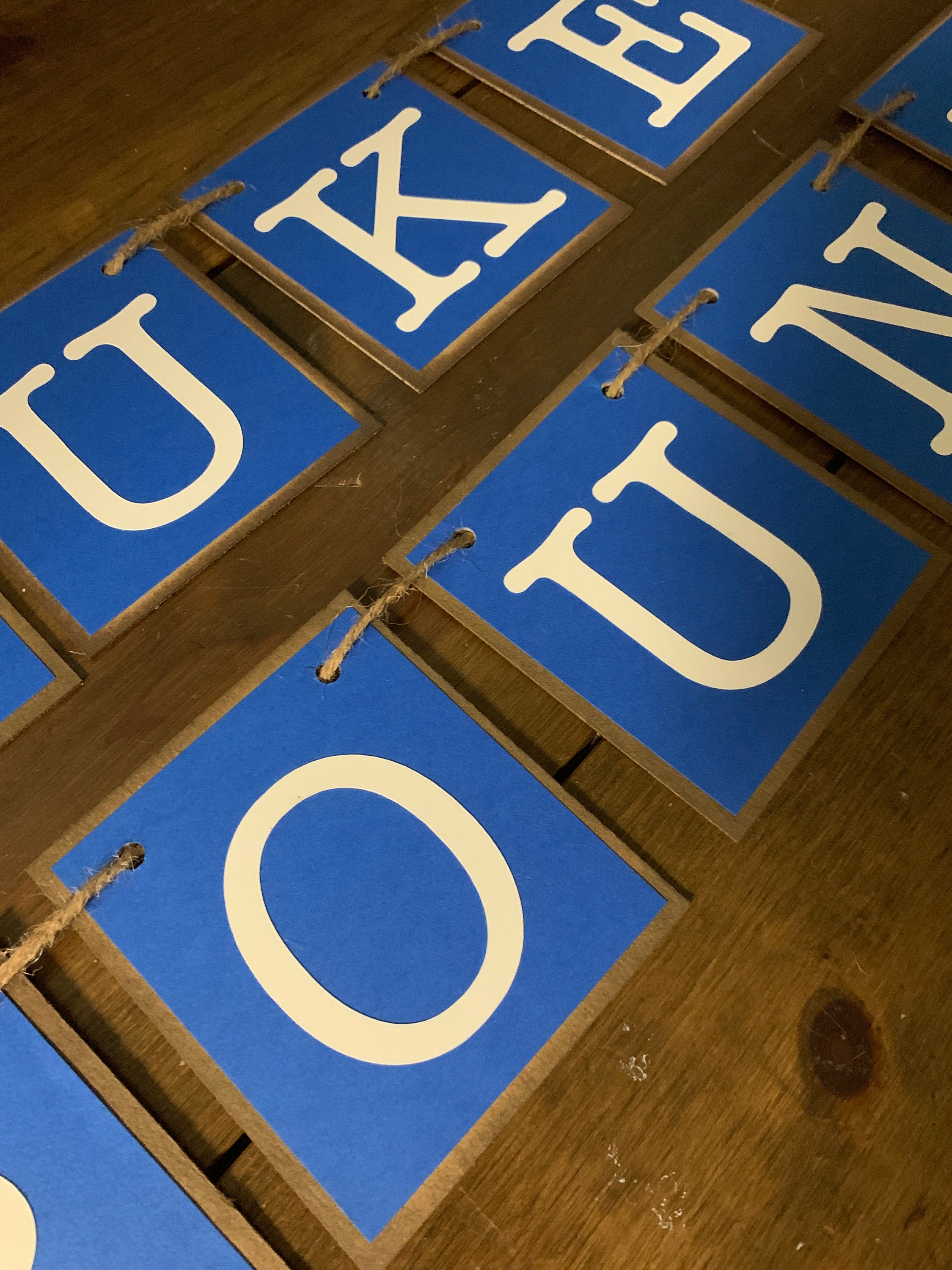 Duke Bound Banner Garland Bunting Sign Distressed Farmhouse | Etsy