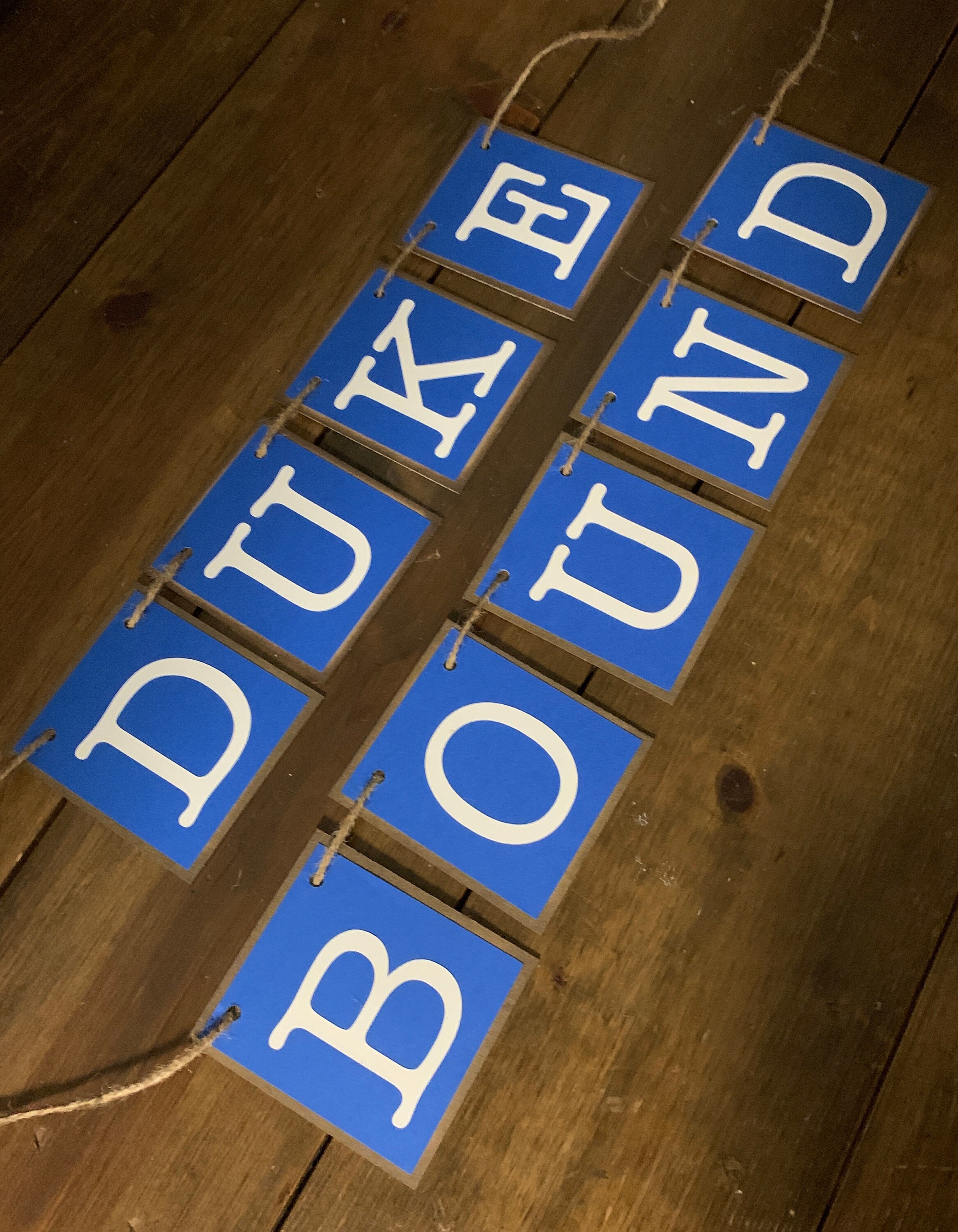 Duke Bound Banner Garland Bunting Sign Distressed Farmhouse | Etsy