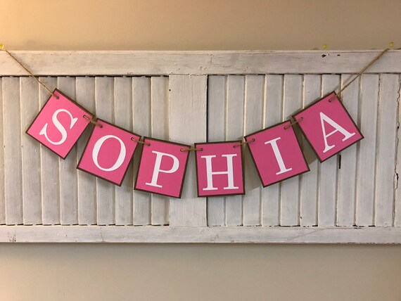 Baby Girl Personalized Name Banner Distressed Farmhouse Shower | Etsy