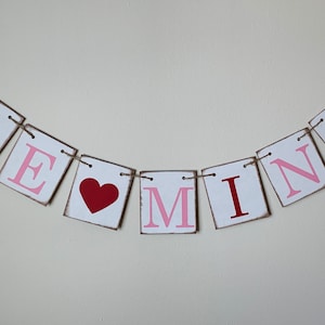 Be Mine Valentine's Day Banner Garland Bunting Farmhouse Decor Red and ...