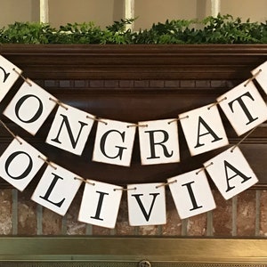 Graduation Congrats Banner Bundle Personalized Sign Bunting Garland ...
