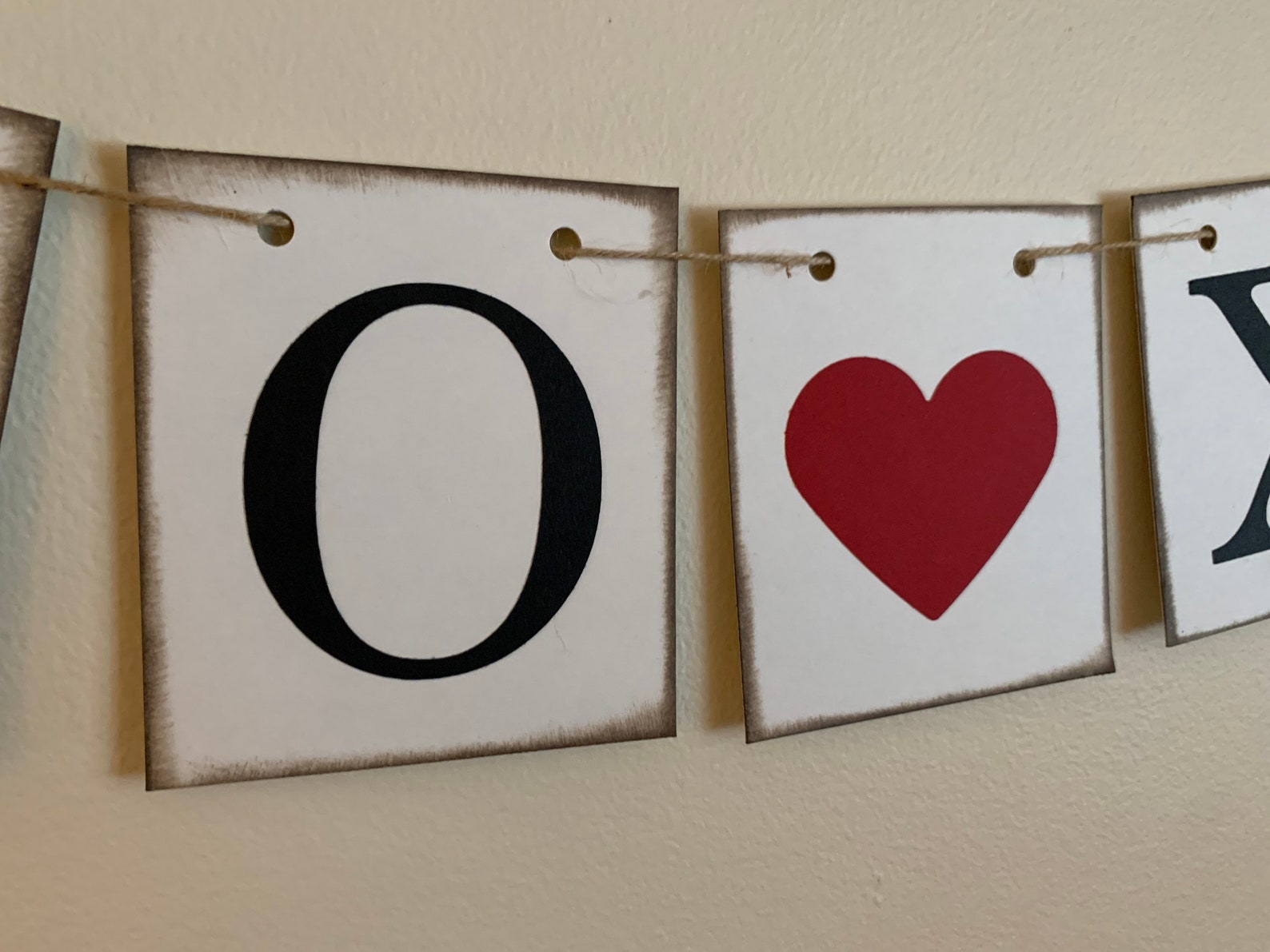 XO XO Valentine's Day Banner Garland Bunting Farmhouse | Etsy