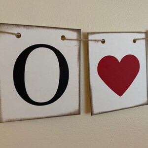 XO XO Valentine's Day Banner Garland Bunting Farmhouse Decor Red and ...