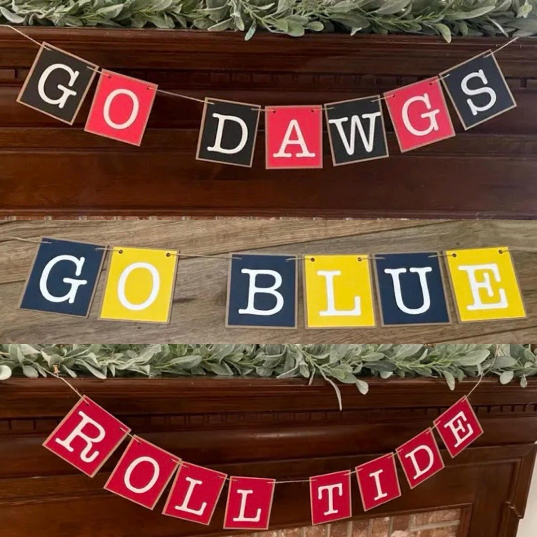 Custom School Spirit Banner | Colorful Garland Party Decor Personalized ...