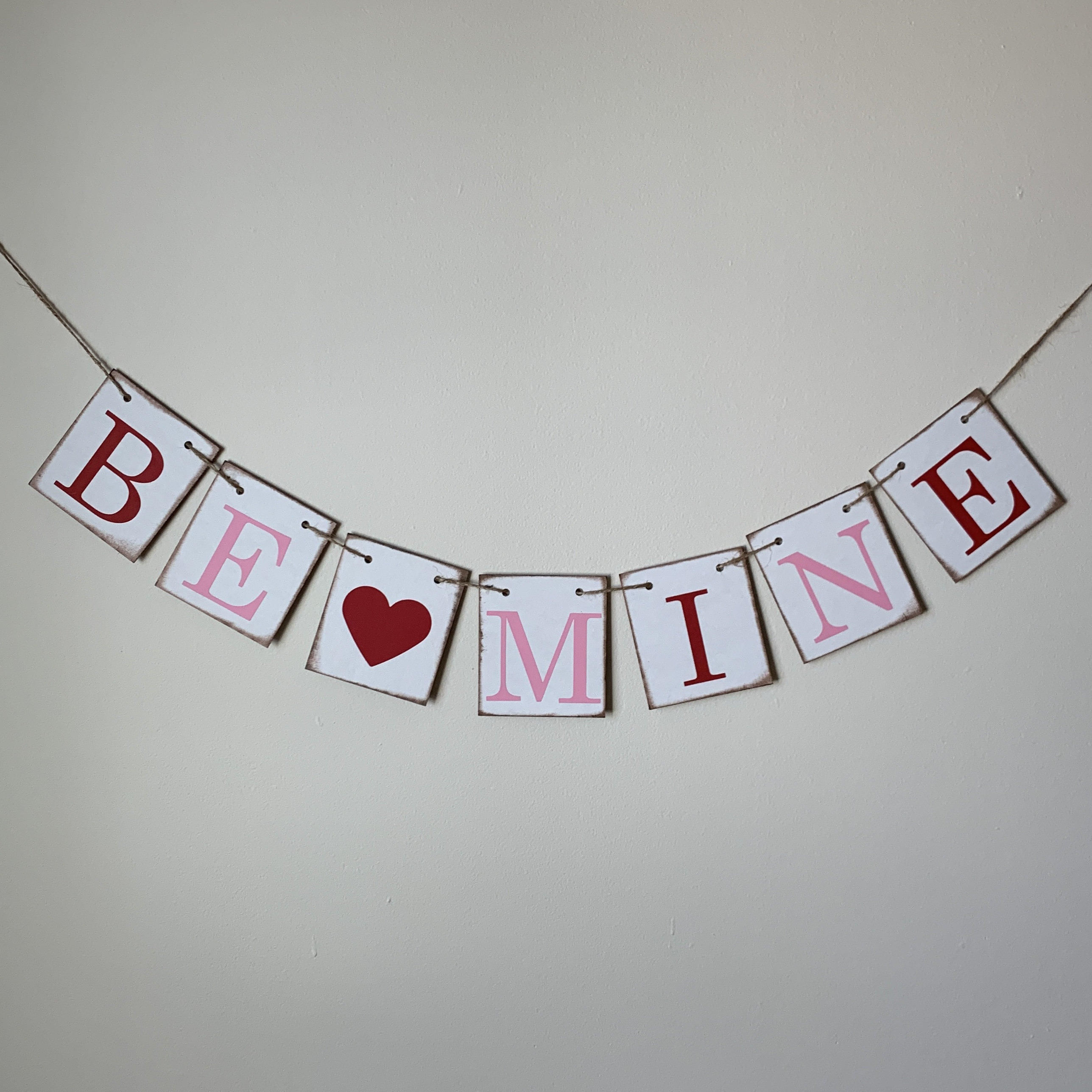 Be Mine Valentine's Day Banner Garland Bunting Farmhouse | Etsy