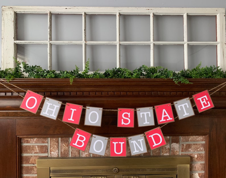 Ohio State Bound Banner Garland Bunting Sign Distressed | Etsy